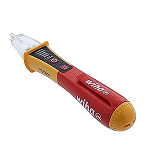 Wiha Non-Contact Voltage Tester Category IV 12-1000V AC with Flash Light - 25506, Red