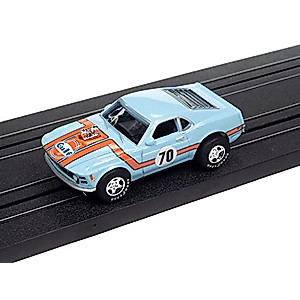 Auto World Super III 1970 Ford Boss Mustang (Gulf Blue) HO Scale Slot Car