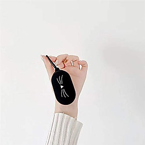 VARWANEO Silicone Case Cover for Galaxy Buds 2019/Galaxy Buds Plus 2020, Full Body Protections with Carabiner/Ring, Anti-Lost & Shockproof Soft Skin for Samsung Galaxy Buds/Buds Plus (Black Cat)