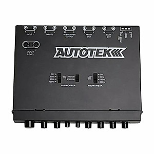 Autotek ATEQ709 4-Band Audio Equalizer with Built-in 2-Way Crossover, 9 Volts, 1/2 DIN, re-amp EQ with Front/Rear Active Crossover, and Selectable 12dB high-Pass Crossover,Black