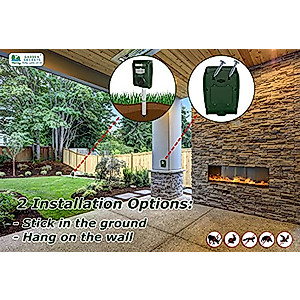 GARDEN SECRETS Compact Solar Ultrasonic Animal Repellent. Skunk Raccoon Deer Coyote Cat Rat Mice etc Deterrent. Keep Pests Away from Your Property Within 2-4 Weeks. Whole Year Full Warranty (1)