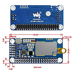 waveshare SX1262 LoRa HAT for Raspberry Pi 915MHz Frequency Band Data Transmission up to 5km Support Auto Repeating to Transmit Longer Wake on Radio Wireless Config Carrier Sensing Communication Key