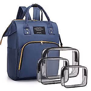 Diaper Bag with Organizing Pouches, Nappy Bags Handbag Multifunction Diaper Bag for Baby Care Travel Backpack Large Capacity Blue