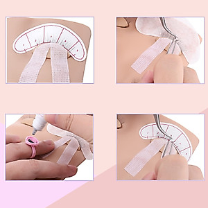 Embagol Lash Practice Kit For Beginners Professional Lash Mannequin Head With Replacement Eyelids, Glue Rings, Lash Glue Remover Tweezer Eyelash Extensions Training School Supplies