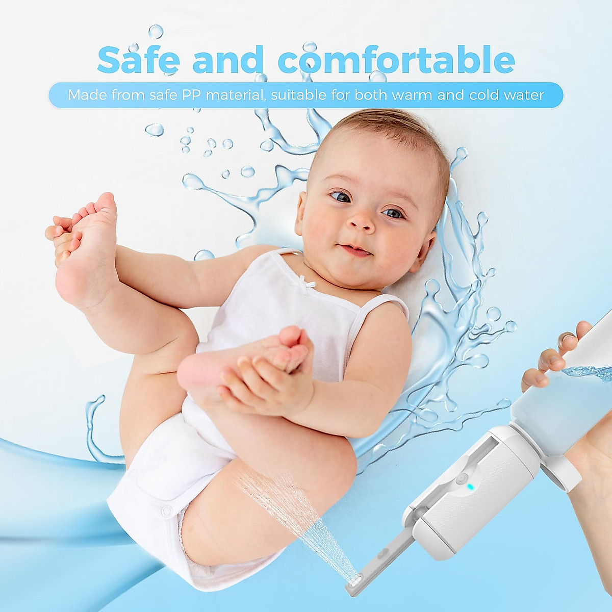HEYAXA Portable Bidet, Rechargeable Electric Bidet for Baby, Women, Men, Handheld Sprayer Toilet Bidet for Personal Hygiene, Baby Care, Soothing Postpartum and Hemorrhoid Relief