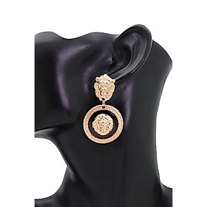 Women Fashion Jewelry Cool Hook Earrings Set Gold Color Lion Celebrity Sexy