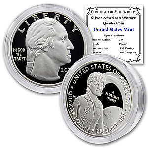 2022 S Set of (5) Limited Edition American Women Silver Proof Quarter Coins (in Capsule) with Certificate of Authenticity 25¢ Seller Proof