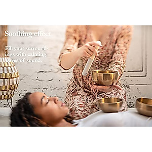 Singing Bowl Resonant Mallet Striker, Leather Finish with Wood Body — Made in India — For Meditation, Sound Healing Therapy and Yoga