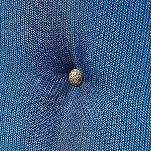 Kamont 4 PCS Patio Furniture Conversation Set Outdoor Furniture Set Metal Chairs w/All Weather Cushioned Love Seat,Poolside Lawn Chair,Coffee Table (Blue)