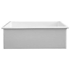 ZLINE 30" Rome Dual Mount Single Bowl Fireclay Kitchen Sink with Bottom Grid in White Gloss (FRC5124-WH-30)