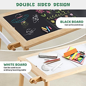 Beright 5 in 1 Children's Table, Play Sand Indoor Sensory Table, Kids Art Table Drawing Table with Paper Roll & Paint Cups, not with Storage Bin, Upgraded