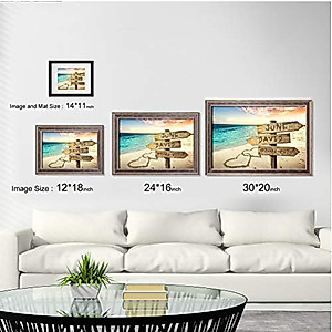 Heart in Heart Sign Unique Personalized Photo or Canvas Prints with Couple's Names and Special Date on Sign,Perfect Present for Anniversary,Wedding,Birthday,Holidays