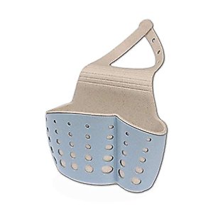 Hanleydepot sink caddy sponge holder for kitchen sink faucet hanging caddy organizer for sponge, brush, soap and towel Blue