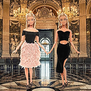 11.5 Inch Doll Clothes & Accessories 4 Tops 4 Pants/Skirts Outfits 2 Coats 2 Fashion Dresses 10 Shoes 2 Glasses 11 Handbags for 11.5 Inch Dolls