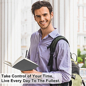 Undated Planner, 2024 Monthly & Weekly Academic Planner Kit, Feela A5 Daily Student Notebook, School Supplies with Highlighters, Note Stickers, Fineliner Pens, Lasts 1 Year, Gray