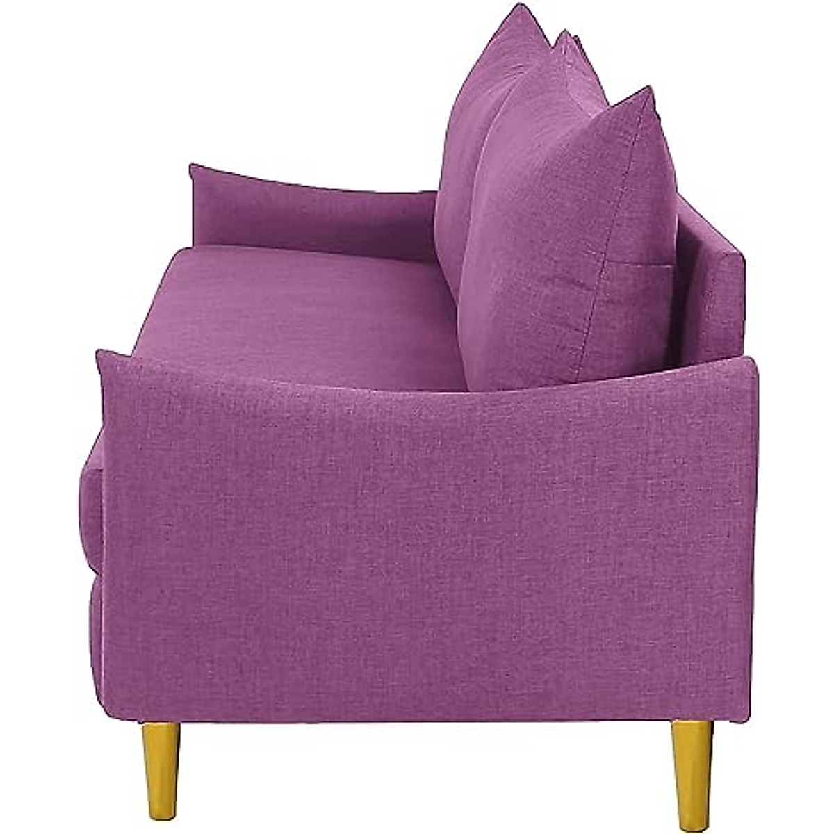 ERYE Polyester Upholstered Sofa Loveseat Couch for Home Apartment Office Small Space Living Room Furniture Sets,Modern Design Love Seats, Purple