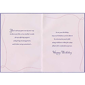 Designer Greetings Large Pink Flower in Purple Vase Birthday Card for Stepmother