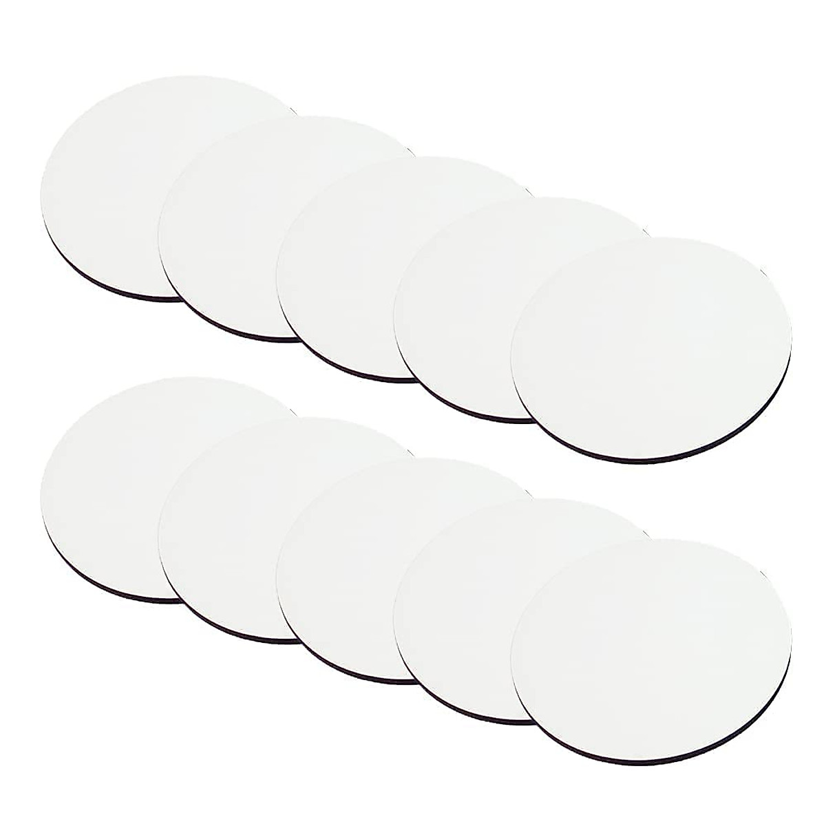 MR.R 10 Pieces Sublimation Blanks Round Cup MDF Coasters, Raw Wood Back Hardboard Sublimation Coasters Blanks,Absorbent Heat Transfer Cup Coasters for Drinks, Party Supplies Coasters and DIY Craft