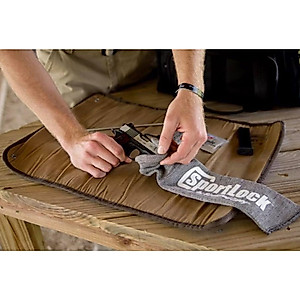 Birchwood Casey SportLock Silicone Gun Sleeve | Durable Silicone-Impregnated Gun Sock for Corrosion, Abrasion, and Scratch Protection - Handgun Size (15" L x 3.75" W),Gray