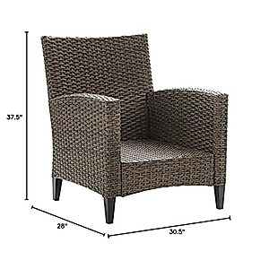 Crosley Furniture CO7160-LB Rockport Outdoor Wicker High Back Arm Chair, Light Brown
