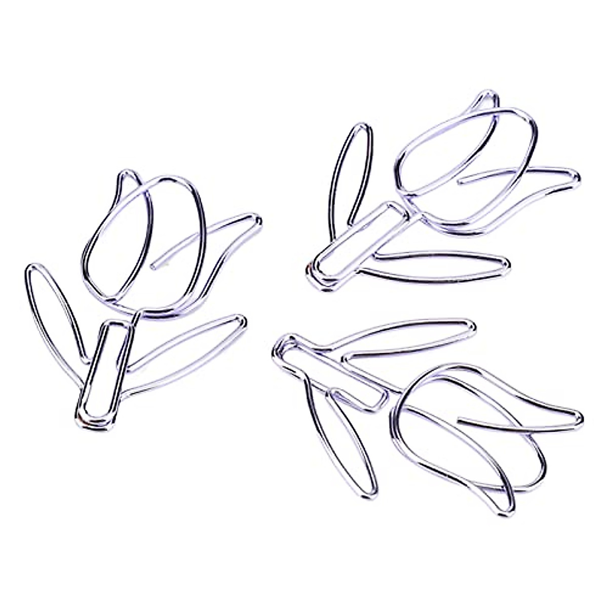 Cute Paper Clips, 50Pcs Tulip Paper Clips Flower Shape Paper Clips Funny Cute Paperclips Bookmarks Planner Clips Fun Paper Clips for Notebook Bookmark