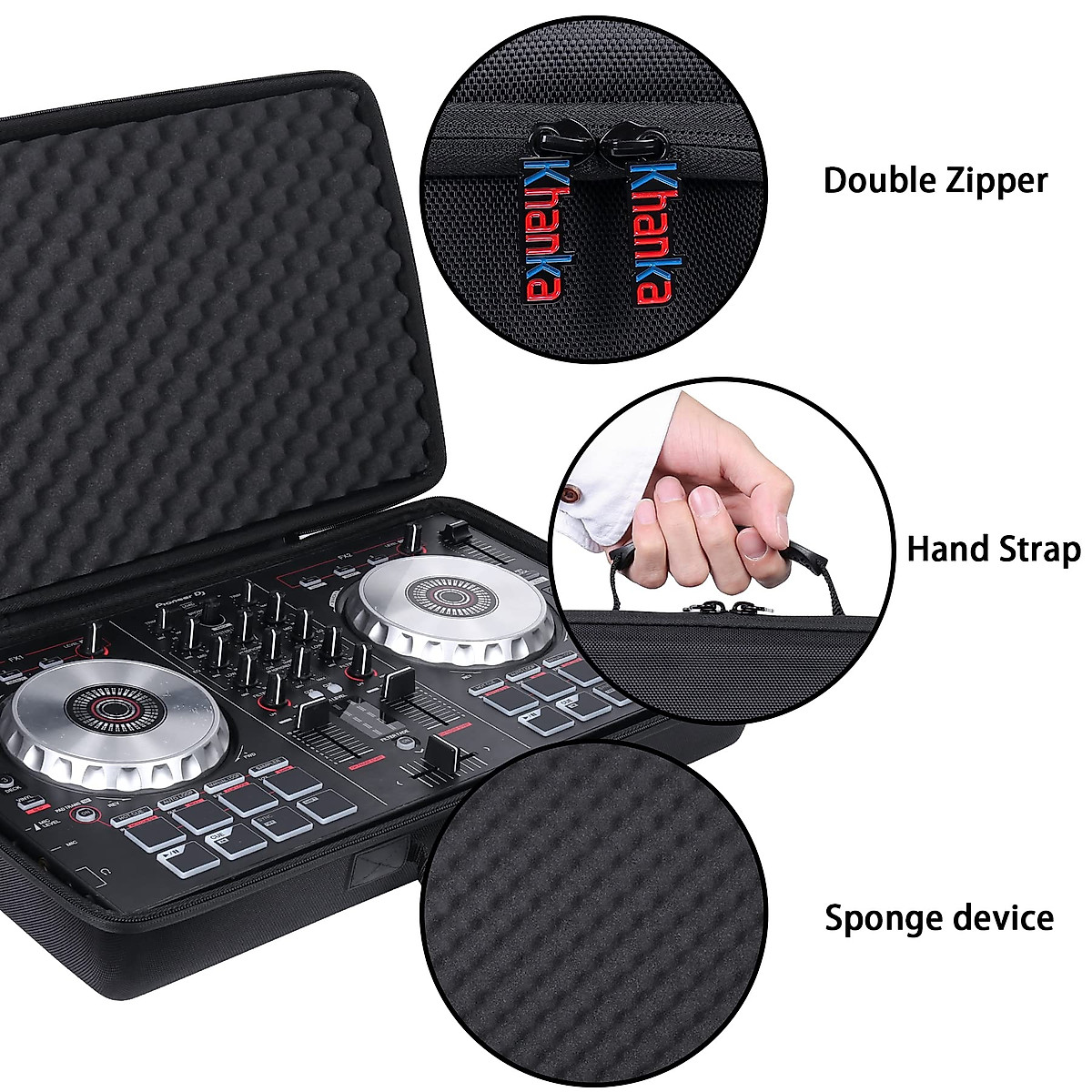 khanka Hard Travel Case Replacement for Pioneer PRO DJ (DDJ-FLX4) 2-deck Rekordbox Pioneer Smart DJ Controller