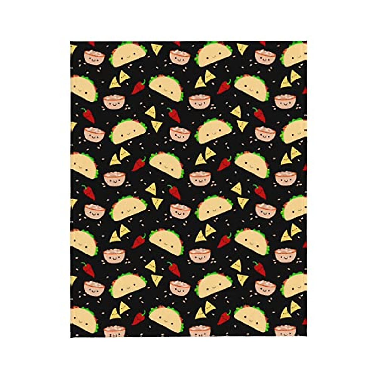 Taco Tuesday Party Printed Blanket,Soft Cozy Fleece Throw Blanket ,Microfiber Plush Sherpa Blanket for Couch Sofa Bed Living Room-All Season (50"x40" inch)