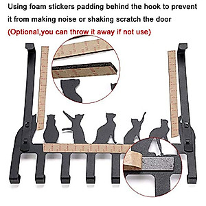 Wintek Over the Door Hook Hanger, Heavy Duty Organizer Rack for Towel, Hat,Hoodies,Coat , Cloth,Bag - 8 Hooks (Black)