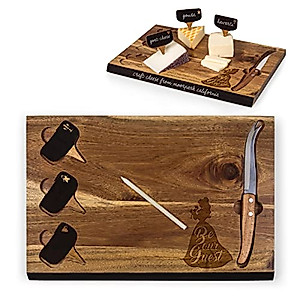 TOSCANA - a Picnic Time brand 833-00-512-033-12 Beauty Cutting Board and Serving Set, Beauty & the Beast - Acacia Wood