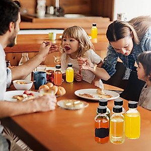 14Pack 2oz Bottles with Airtight Lids,Boston Clear Glass Mini Shot Bottles With Cap for Whiskey Sample Bottle,Ginger Shots Bottles,Potion,Oils,Vanilla,Liquid,Shot Jars With 2 Funnels 16 Labels 1Brush