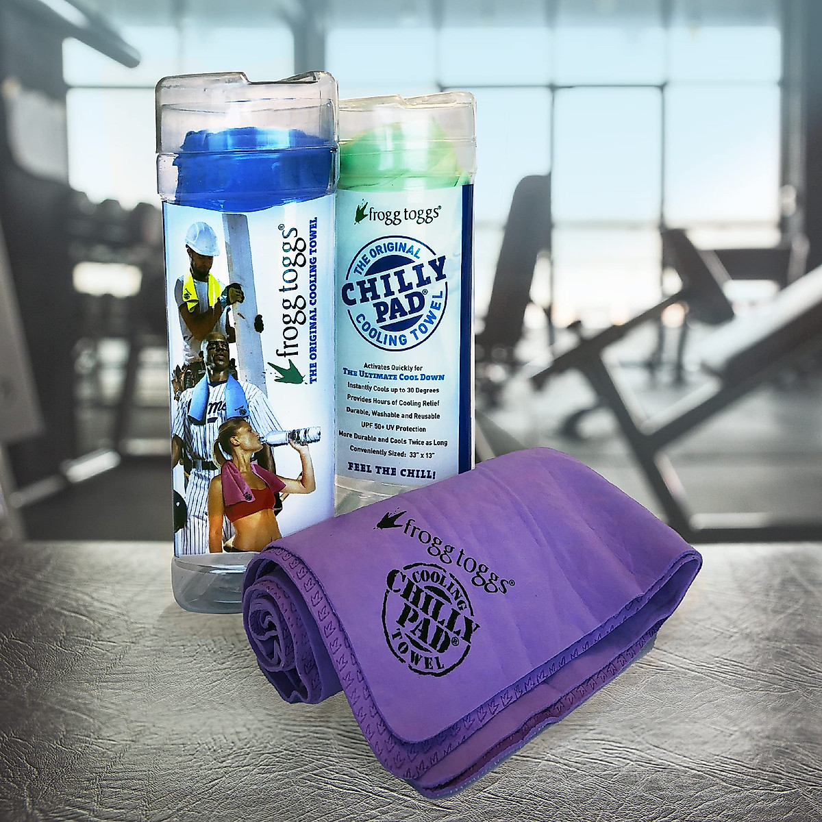 FROGG TOGGS Chilly Pad, Instant Cooling Towel, long lasting, reusable, Sports and Outdoors Poly Vinyl Alcoho Neck Towel 33x13, Hivis Lime Green