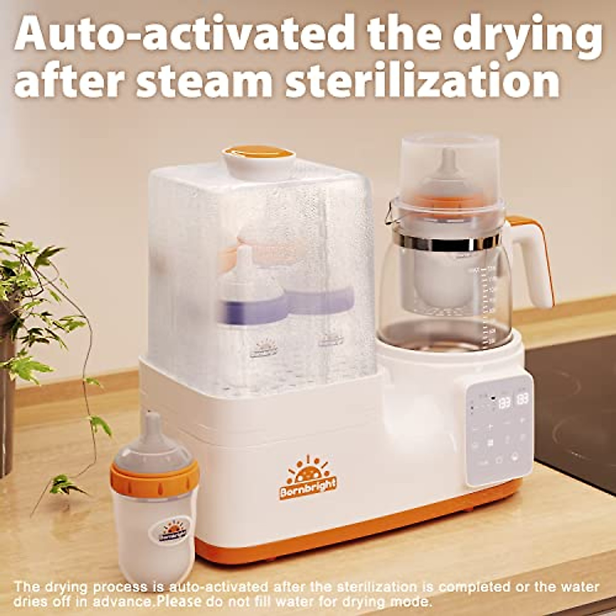 Baby Bottle Sterilizer Dryer Baby Bottle Warmer - Multifunctional Steam Sterilizer Dryer Warmer, Heater&Thaw for Formula Breastmilk, 72H Keep Warm with Smart Temperature Control Auto Shut-Off BPA Free