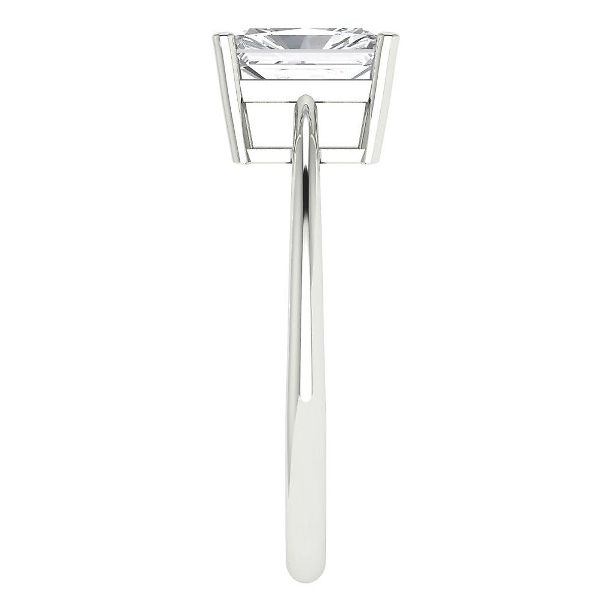 Clara Pucci 1.0 ct Radiant Cut Solitaire Genuine Moissanite Wedding Bridal Designer Anniversary Engagement Ring in 14k White Gold