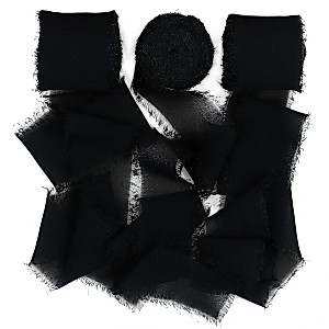 SHUNSTONE Mixed Pink Chiffon Ribbon Fringe Silk Ribbon 1.5" x 7Yd Dusty Rose Mauve Ribbon for Gift Wrap, Wedding Decoration, Invitation, Greeting Card, Bridal Bouquet, DIY Craft (3 Rolls 21 Yards)