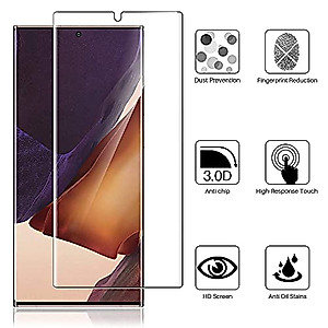 LK [4 Pack] 2 Pack Screen Protector for Samsung Galaxy Note 20 Ultra 5G 6.9-inch & 2 Pack Camera Lens Protector, Positioning Tool, Fingerprint Reader Support, Flexible TPU Film
