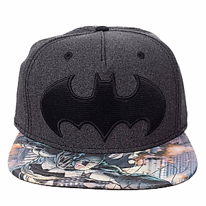 Batman Embriodered Logo Sublimated Bill Snapback Black