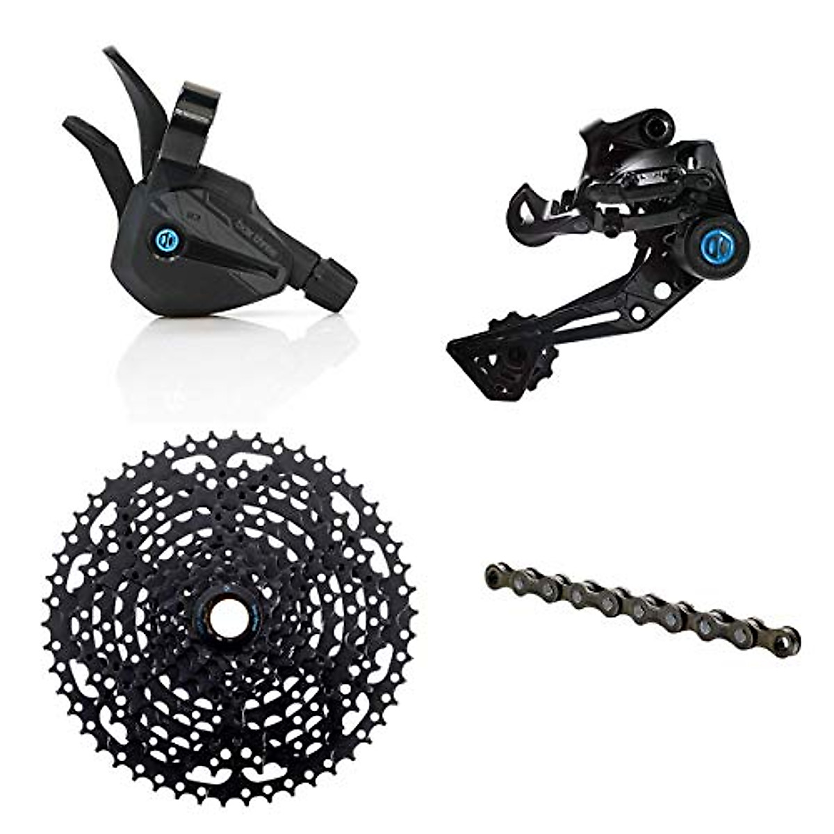 Box Three 1x9 Prime 9 Wide Range (11-46T) Multi-Shift Cycling Groupset Mountain Bike - Matte Black, 9 Speed 1x Drivetrain with Shifter, Derailleur, Freehub Cassette, Chain Components