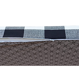 Jininworl Custom Size Bench Cushion, Checkered Gingham Plaid Pattern, High Resilience Upholstery Foam Long Chair Cushion Sofa Pads Outdoor/Indoor Patio Furniture (Black and White, Custom Size)