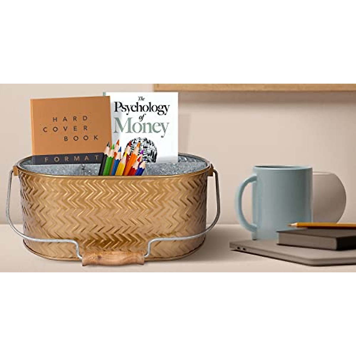 Galvanized Bucket,Galvanized Utensil Holder,Utensil Caddy,Silverware Caddy,Metal Caddy,Outdoor Utensil Caddy,Tin Utensil Holder,Utensil Caddy for Parties,Picnic Caddy,Farmhouse Utensil -White Natural