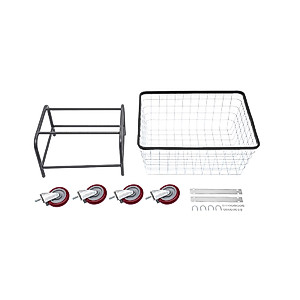 Laundry Cart,Steel Wire Laundry Cart,Laundry Basket With Wheels,Commercial Wire Laundry Basket Cart,Heavy Duty Laundry Cart for Laundry 20x15.7x26in (B)