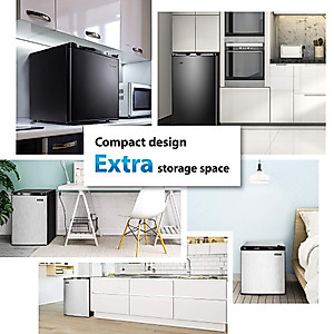 E EUHOMY 1.1 Cu.Ft Mini Freezer, Single Door Upright Freezer with Removable Shelf, Reversible Door, Compact Deep Freezer, for Home/Kitchen/Garage-Black 7 model Settings