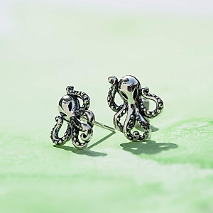 Boma Jewelry Sterling Silver Octopus Stud Earrings