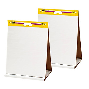 Post-it Super Sticky Portable Tabletop Easel Pad, Great for Virtual Teachers and Students, 20x23 Inches, 20 Sheets,Pad, 2 Pads (563 VAD 2PK)