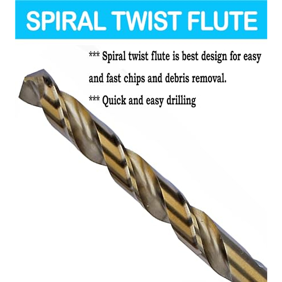 Cobalt Drill Bit 50Pcs 1/2 in. HSS Co M35 Jobber Length Twist Drill Steel Metal