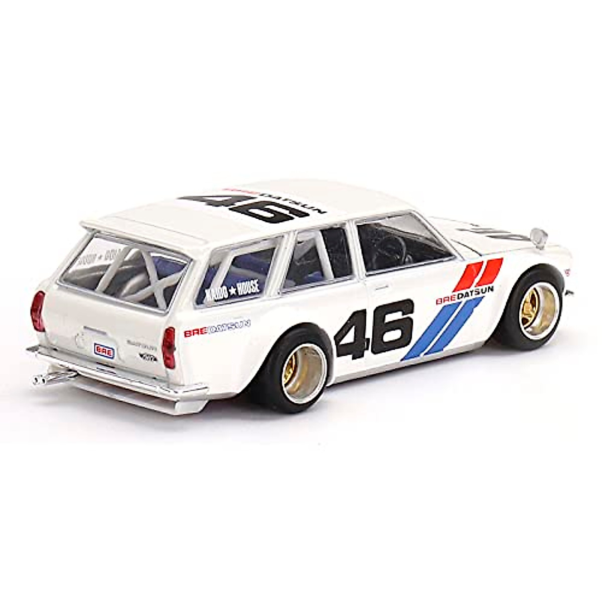Truescale Miniatures 510 Wagon Right Hand Drive #46 BRE V2 White w/Red & Blue Stripes (by Jun Imai) Kaido House 1/64 Diecast Model Car True Scale Miniatures KHMG027
