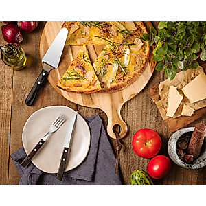 Tramontina Cutlery Set with Steak Knives, 8 Piece Sharp Knife and Fork Set with Wooden Handles, ‎Camping, Kitchen, Rustic, Dishwasher Safe, 29899296