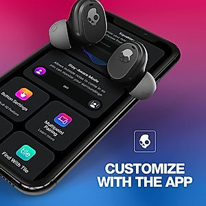 Skullcandy Mod In-Ear Wireless Earbuds, Multipoint Pairing, 34 Hr Battery, Microphone, Works with iPhone Android and Bluetooth Devices - Black