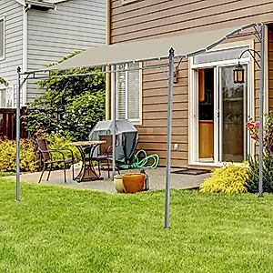 Aweather Metal Pergola Gazebo for Patio Backyard,Sun Shade Shelter for Porch Party,Garden,Grill Gazebo(Beige)