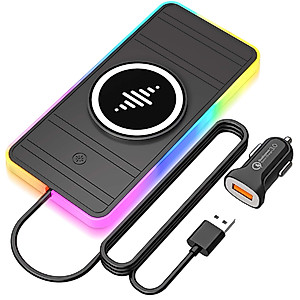 for Magsafe Wireless Car Charger Pad, [Upgrade] RGB 15W for Car Wireless Charging Pad for iPhone 15 14 13 12 11 Pro Max, for Samsung Galaxy S22/S22+/S22 Ultra/S21/S20/S10