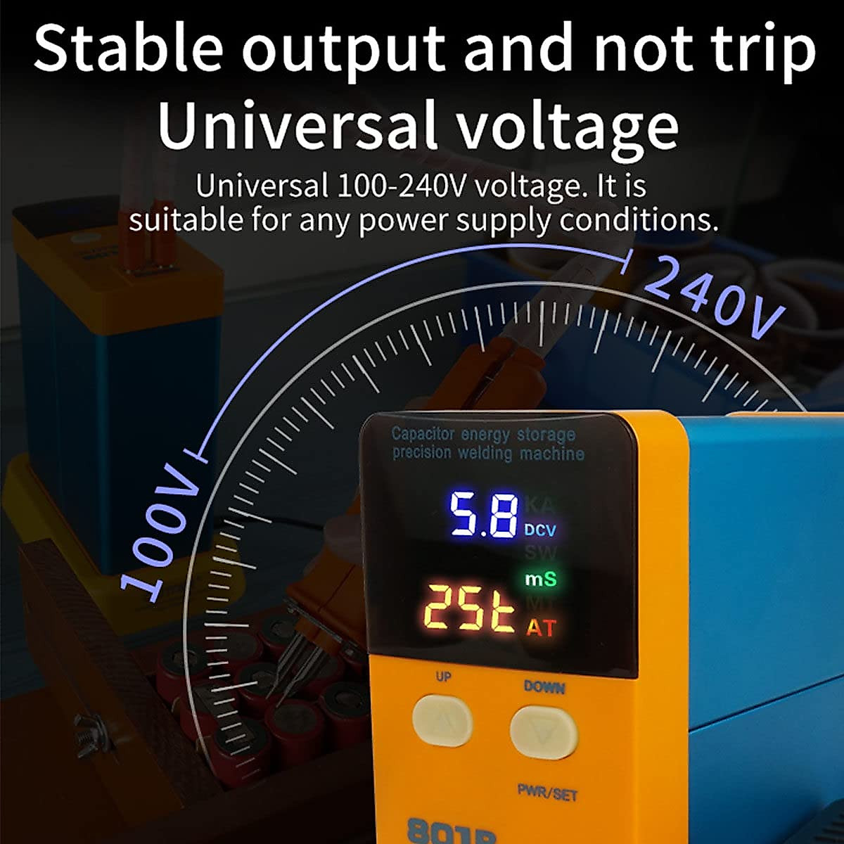 RCBDBSM Industrial Energy Storage Battery Welding Machine 801B Battery Spot Welder 11.6 KW Mini Portable Spot Welding Equipment for 18650, 21700 Lithium Battery Pack Building